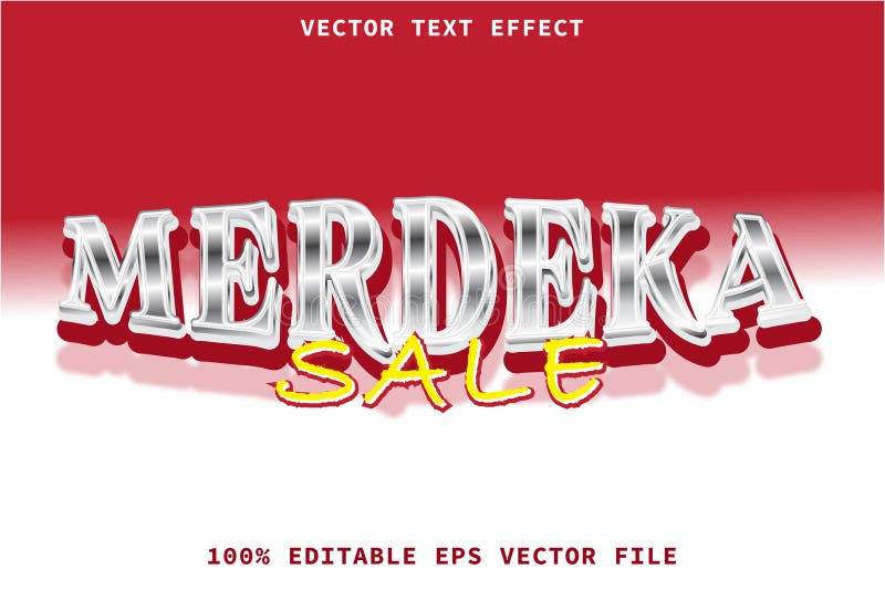Merdeka Sale Text Effect Editable 3d Text Stock Vector - Illustration ...