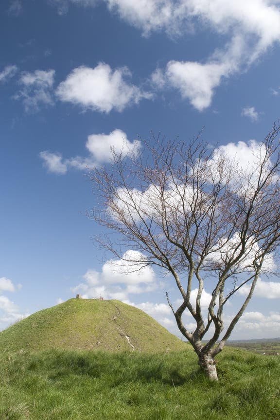 Mere Castle Hill from Long Hill Stock Photo - Image of century, mound ...