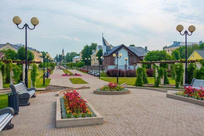 Mere Puiestee Promenade Leading To a Beach in Sillamae Stock Image ...