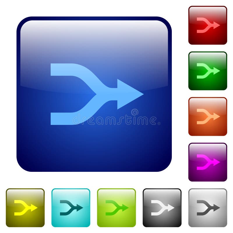 Merge Arrows Color Square Buttons Stock Vector - Illustration of ...