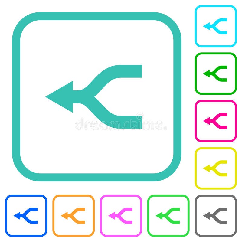 Merge Arrows Left Vivid Colored Flat Icons Stock Vector - Illustration ...