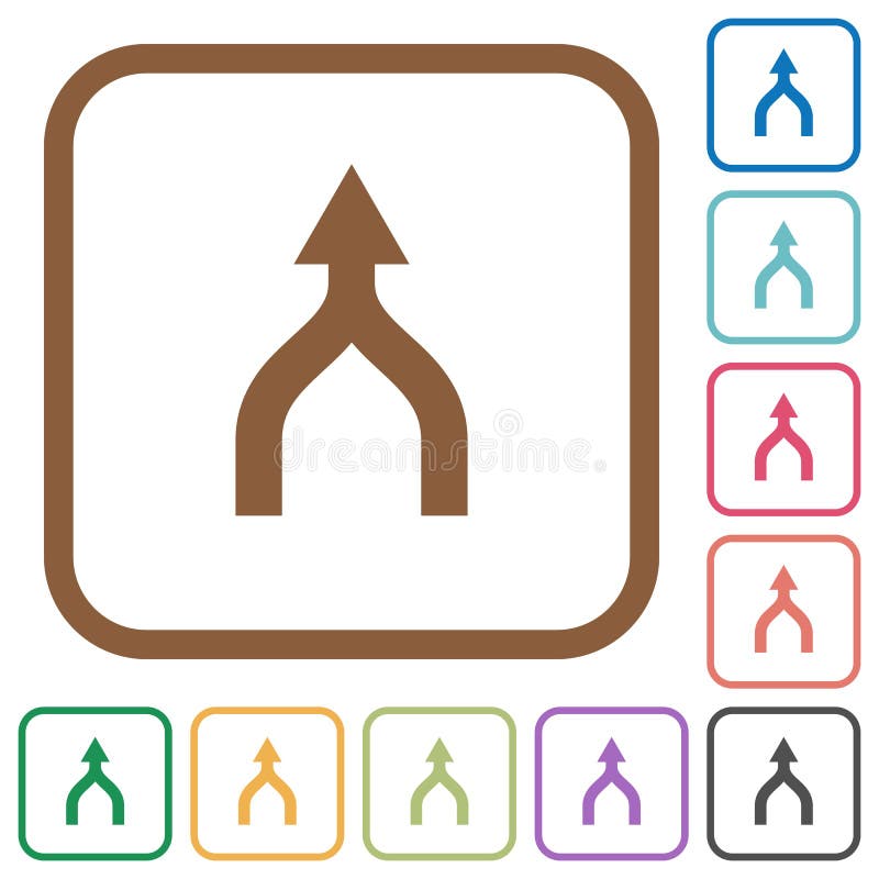 Merge Arrows Up Simple Icons Stock Vector - Illustration of arrows ...