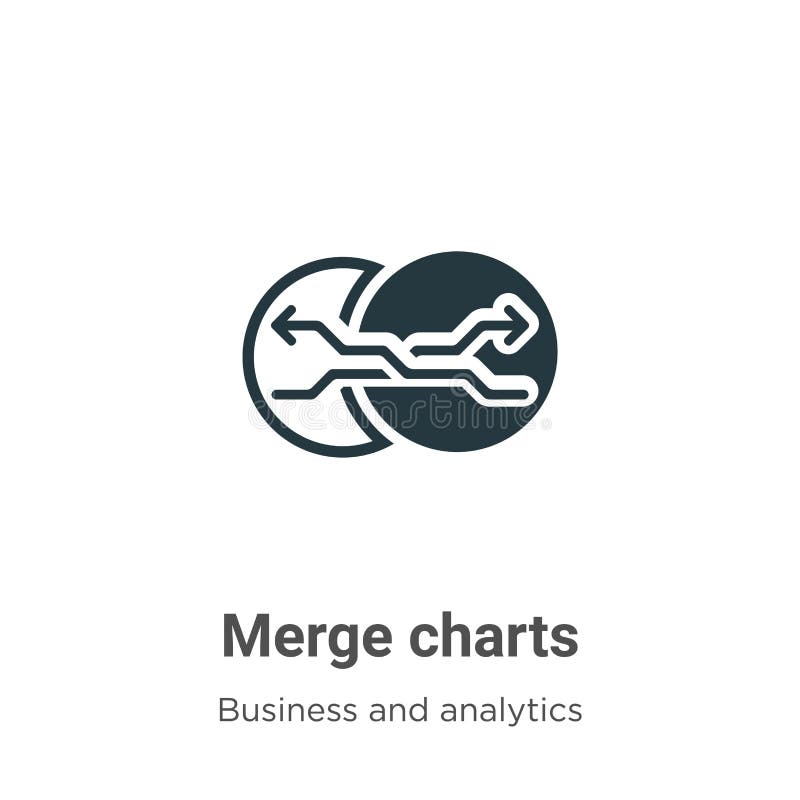 Merge Charts Vector Icon on White Background. Flat Vector Merge Charts ...
