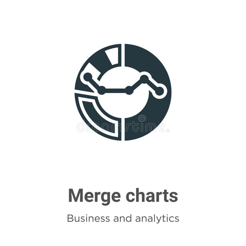 Merge Charts Vector Icon on White Background. Flat Vector Merge Charts ...