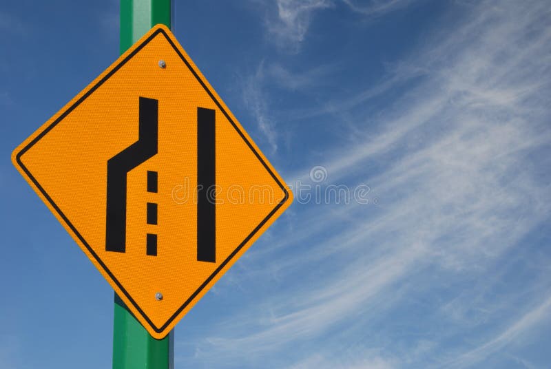 Merge right traffic sign stock photo. Image of symbol - 14240296