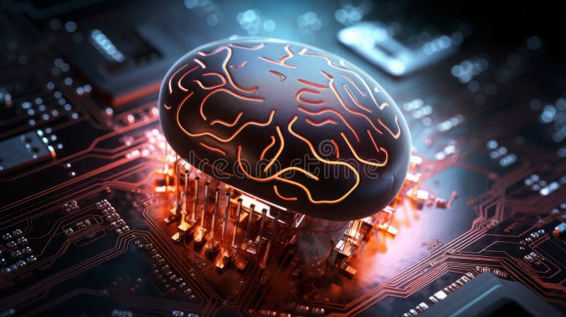 The Merge of Minds: Human Brain Linked To Computer Chip Stock ...