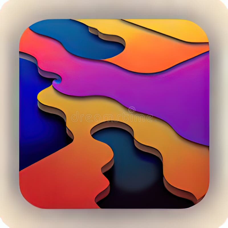 Merge Puzzle Software App Icon. Generative AI. Stock Illustration ...
