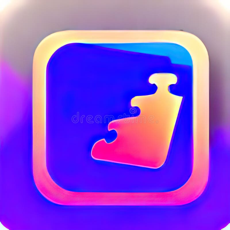 Merge Puzzle Software App Style Icon. Generative AI. Stock Illustration ...