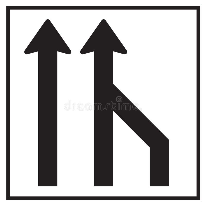 Lane Merge Sign Stock Illustrations – 217 Lane Merge Sign Stock ...