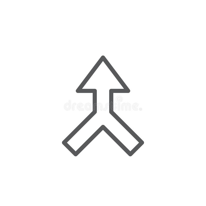 Merged Arrow Vector Icon Symbol Isolated on White Background Stock ...