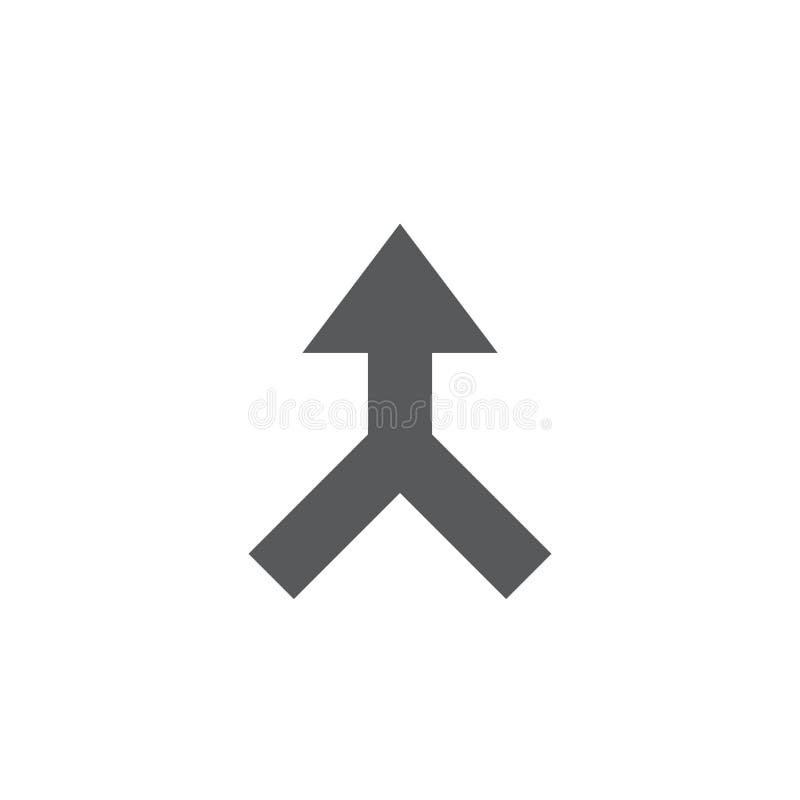 Merged Arrow Vector Icon Symbol Isolated on White Background Stock ...