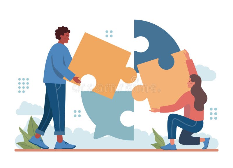 Merger Concept. Collaboration and Teamwork Stock Illustration ...