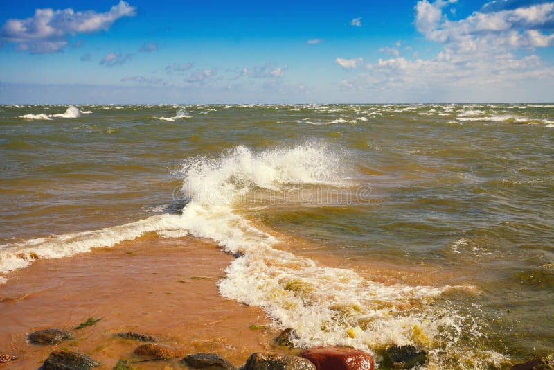 The Merger of Two Seas on the Island of Rhodes Stock Photo - Image of ...