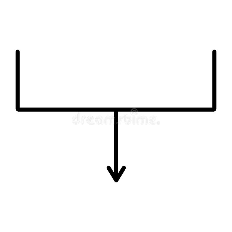 Merging Arrow Icon in Linear Style. Stock Vector - Illustration of ...