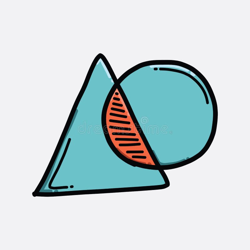 Merging Color Vector Icon. Drawing Sketch Illustration Hand Drawn Line ...