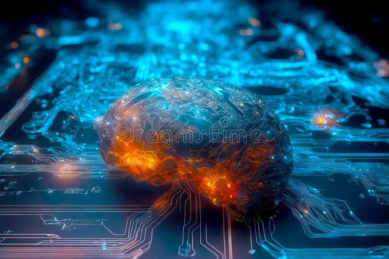 Merging Minds and Machines, Brain Circuitry Up Close, AI Generated ...