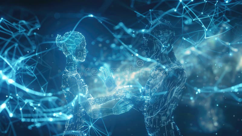 Merging into the Other by Two AI Entities Approaching Each Other with ...