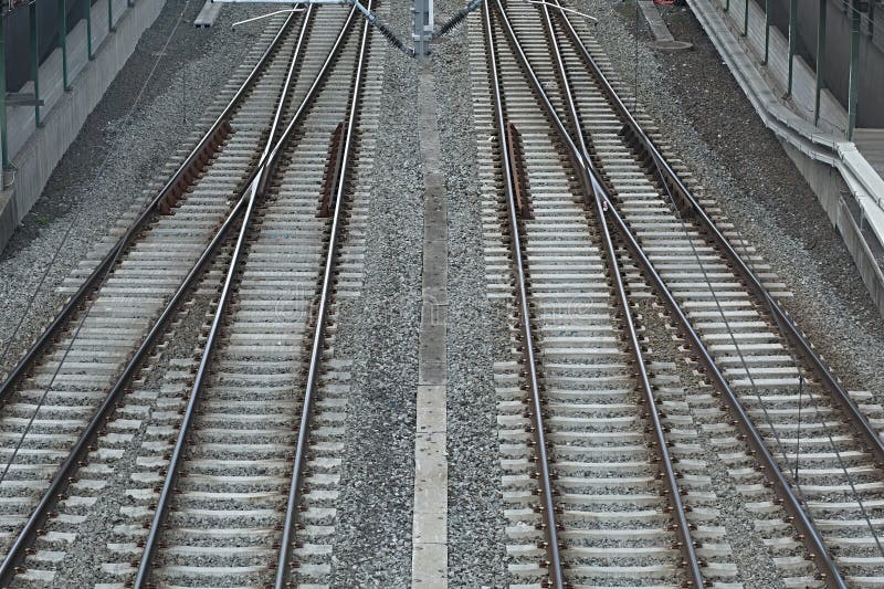 Merging railway tracks stock image. Image of rail, logistics - 103812589