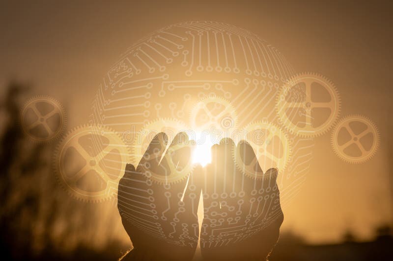 Merging Technology and Nature Stock Photo - Image of synergy, future ...