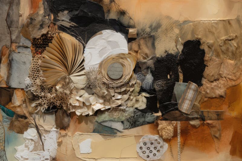 The Merging of Textures and Materials in Collage Art Stock Illustration ...