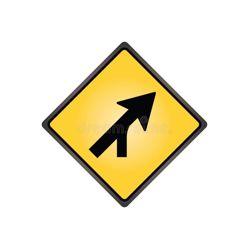 Traffic Lanes Merging Sign. Vector Illustration Decorative Design Stock ...