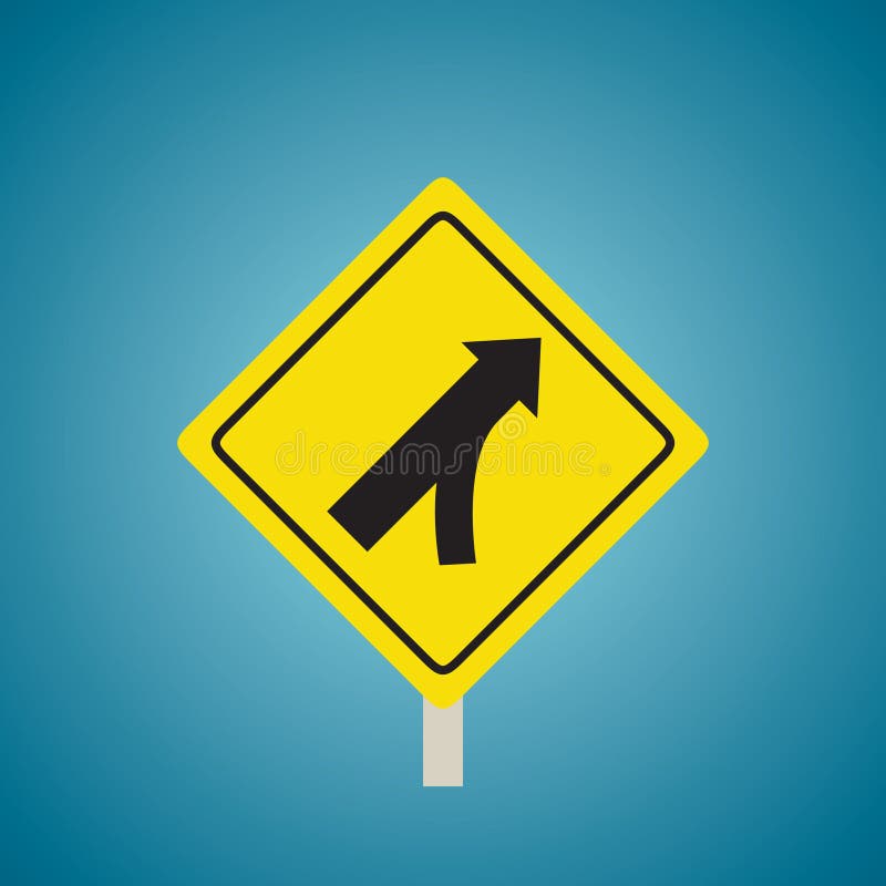 Merging Traffic Sign. Vector Illustration Decorative Design Stock ...