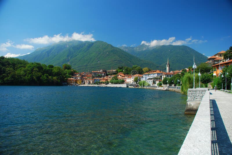 Mergozzo Lakeside Village, Piedmont, Italy Stock Photo - Image of lake ...