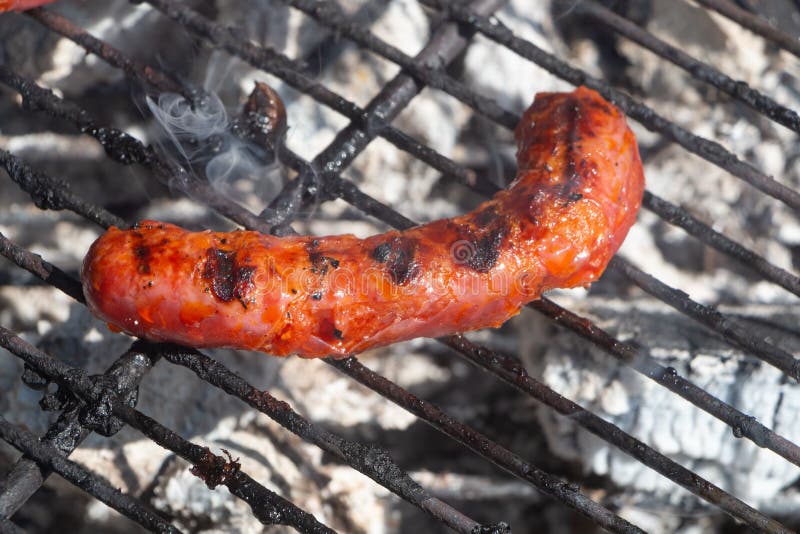 Merguez on barbecue stock photo. Image of skewer, barbecue - 187162286