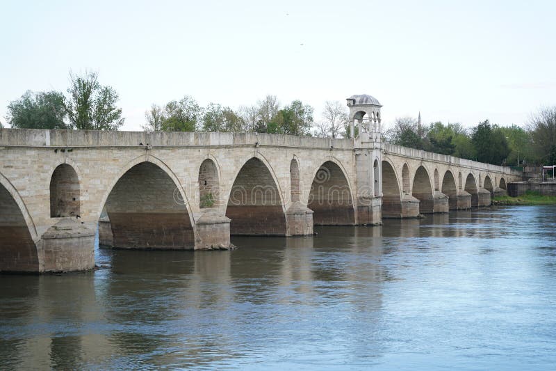 Meric Bridge Over Meric River, Edirne, Turkiye Stock Photo - Image of ...