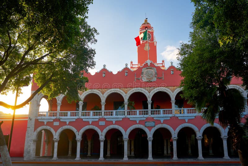 Merida City Town Hall of Yucatan Mexico Stock Image - Image of building ...