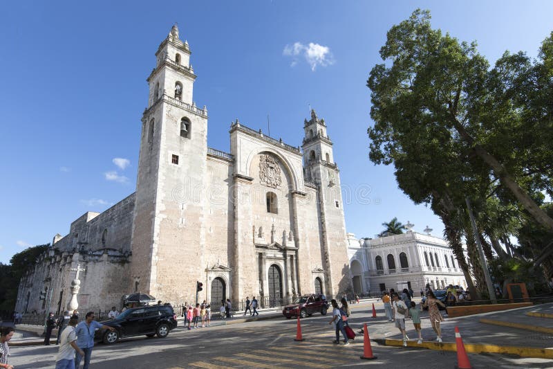 View of Cathedral of Merida Editorial Stock Image - Image of facade ...
