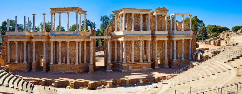 Merida Na Espanha Romana Do Anfiteatro De Badajoz Foto de Stock ...