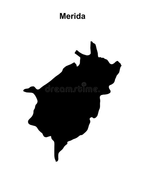 Merida outline map stock vector. Illustration of cartography - 360689953