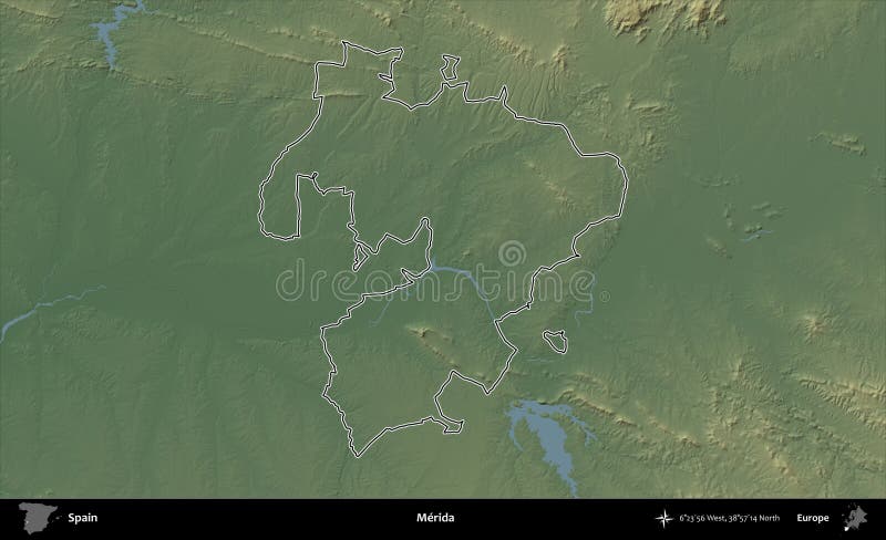 Merida Outlined, Spain. Physical Stock Illustration - Illustration of ...
