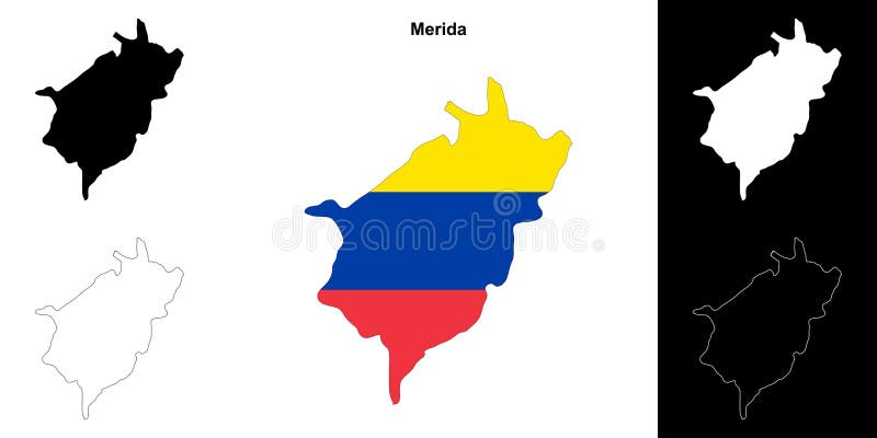 Merida outline map stock vector. Illustration of vector - 323923696