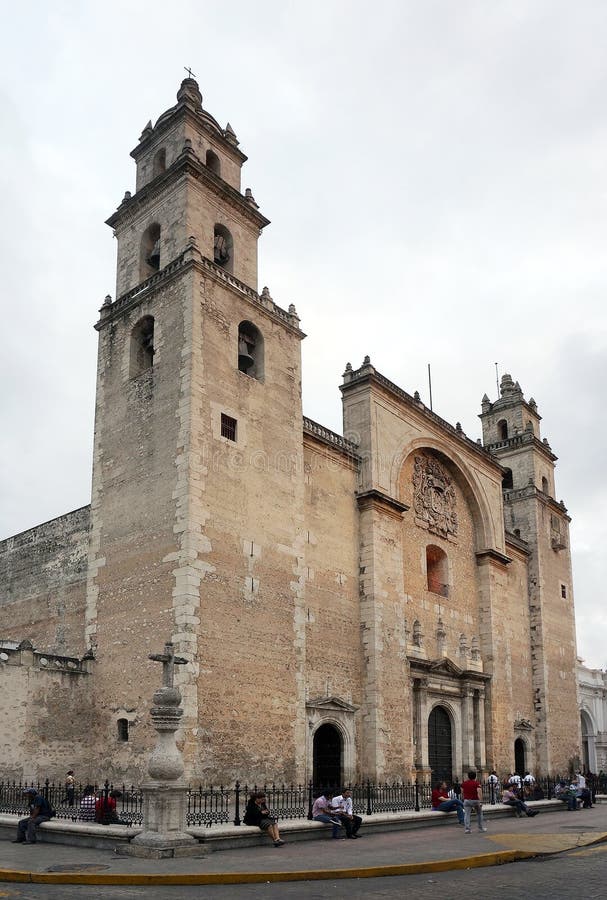 Merida, Yucatan Mexico, January 22, 2015: Main Cathedral in Front of ...