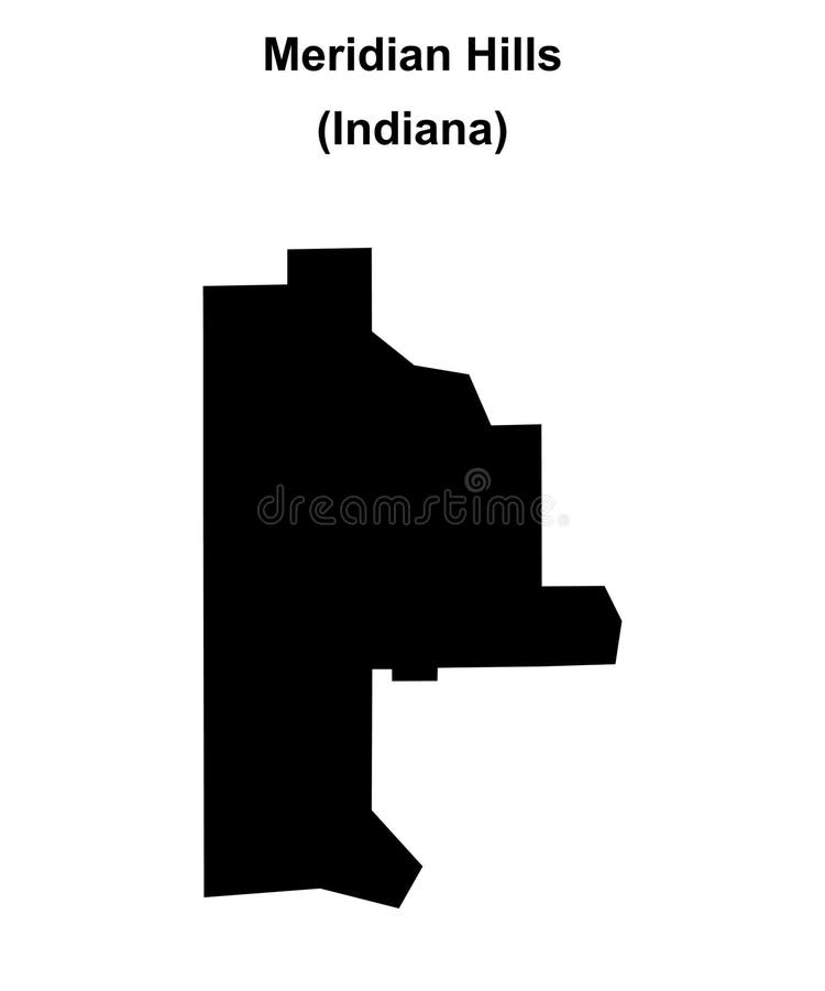 Meridian Hills outline map stock vector. Illustration of infographics ...