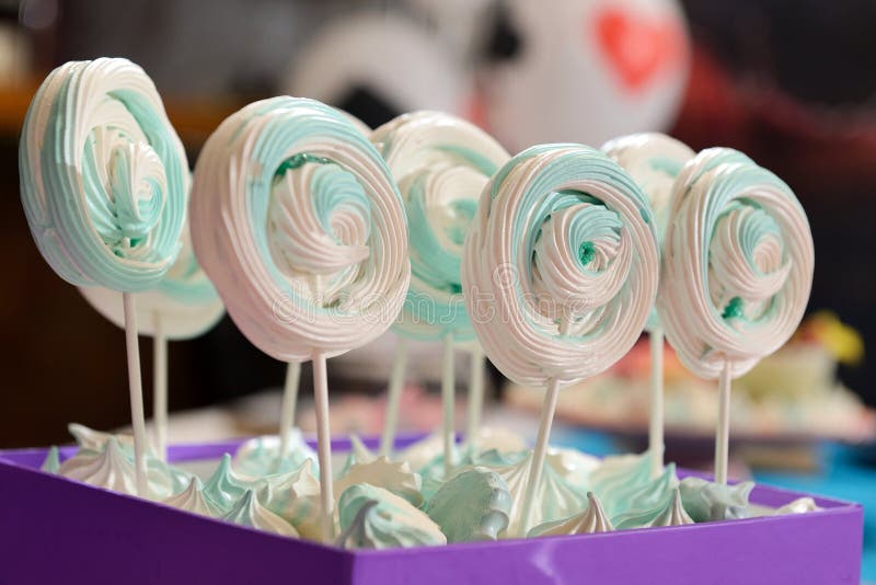 Disc-shaped Meringues on Sticks Stock Image - Image of cake, pastry ...