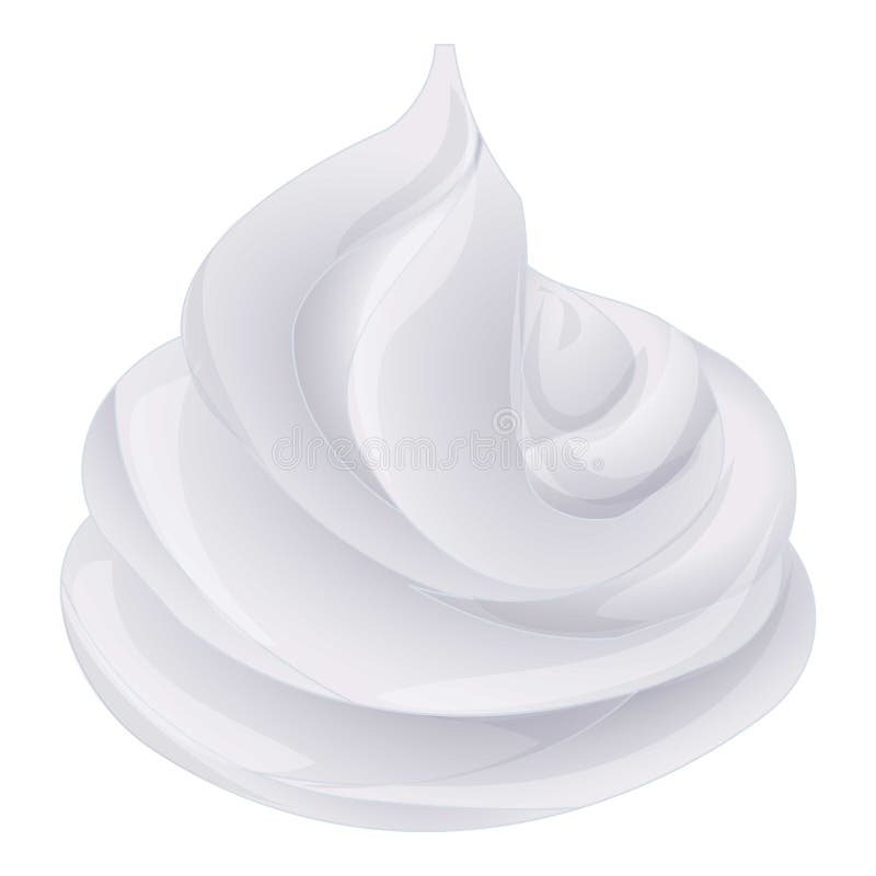 Meringue Cream Icon Cartoon Vector Cake Foam Stock Vector