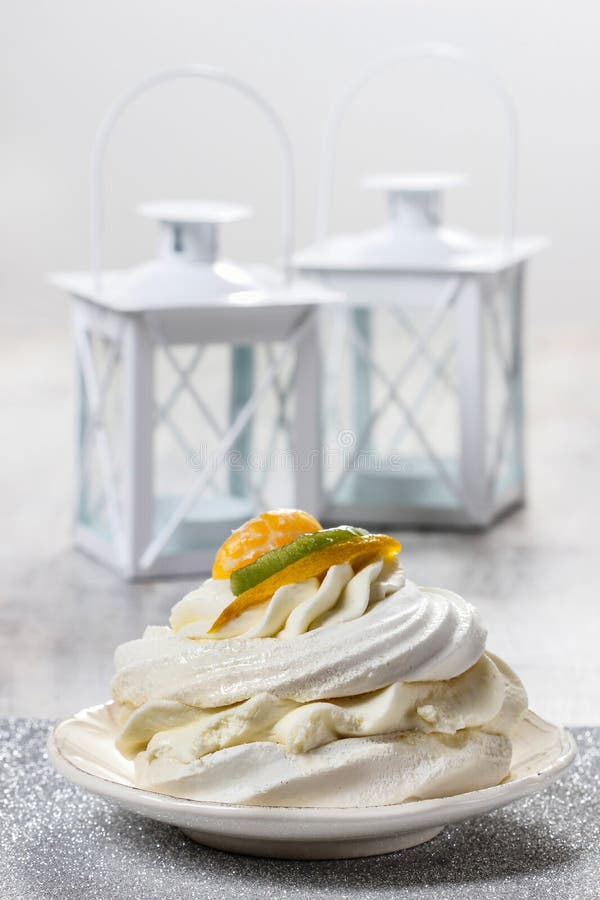 Meringue with fruits stock image. Image of fruit, bouquet - 38451881