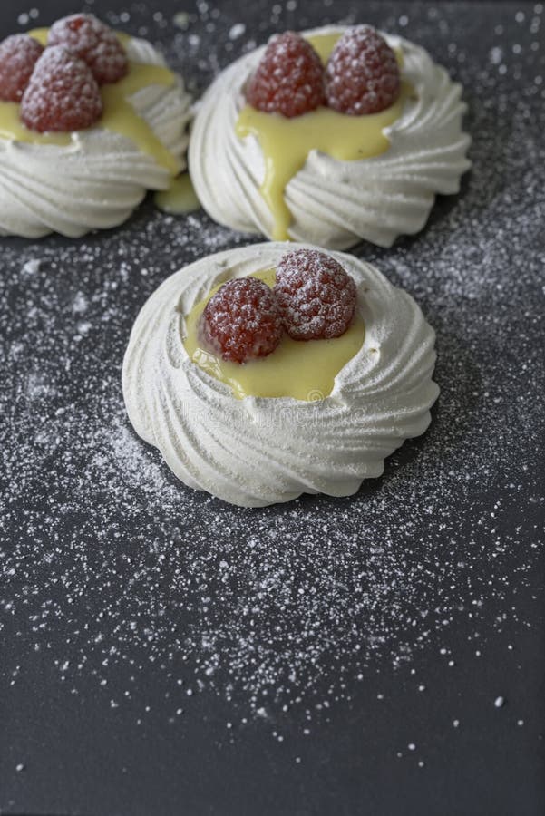 Meringue lemon curd stock photo. Image of nests, meringue - 87534306