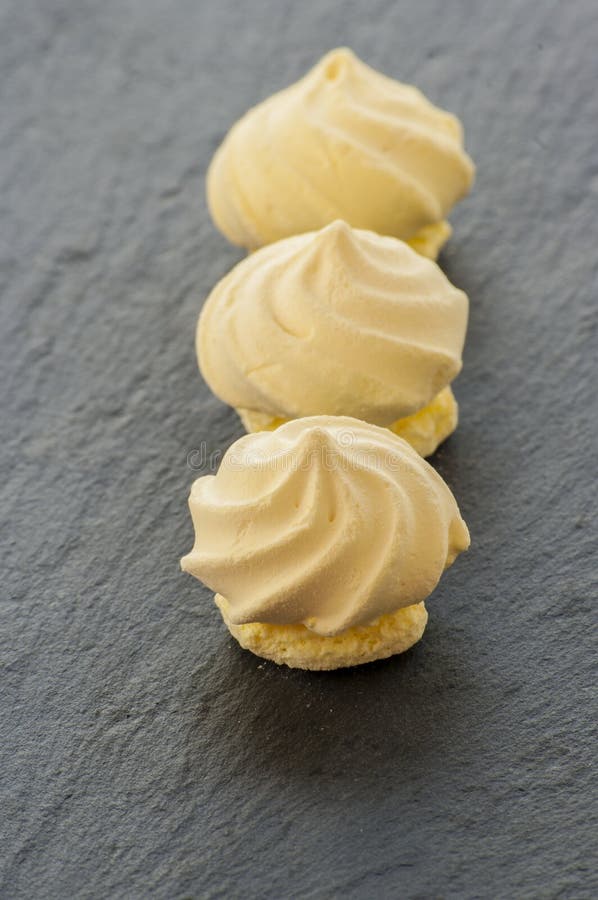 Meringue on Plate Served in Elegant Style Stock Image - Image of round ...