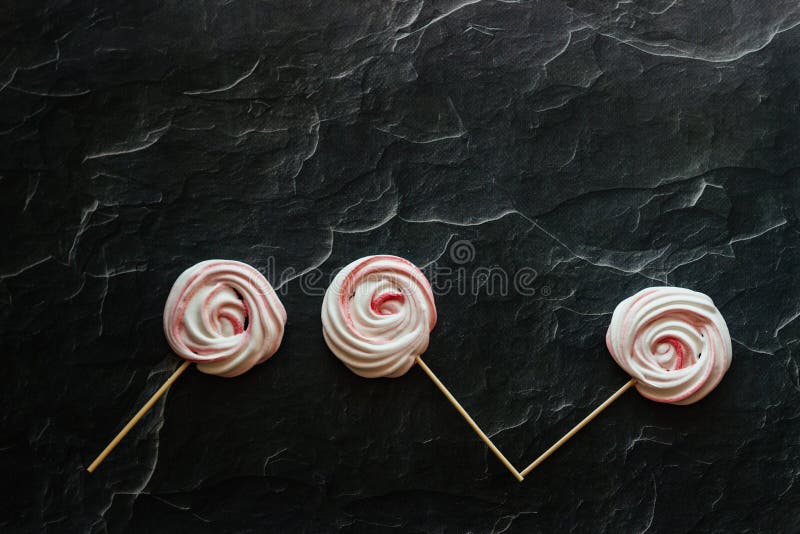 Meringue on a stick stock photo. Image of romantic, lollipop - 177252630