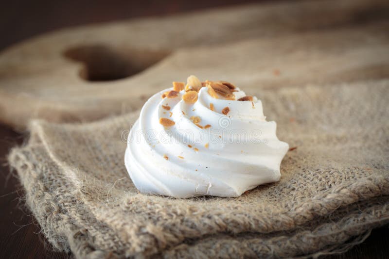 Meringue with Toasted Almonds Stock Image - Image of cookie, meringue ...