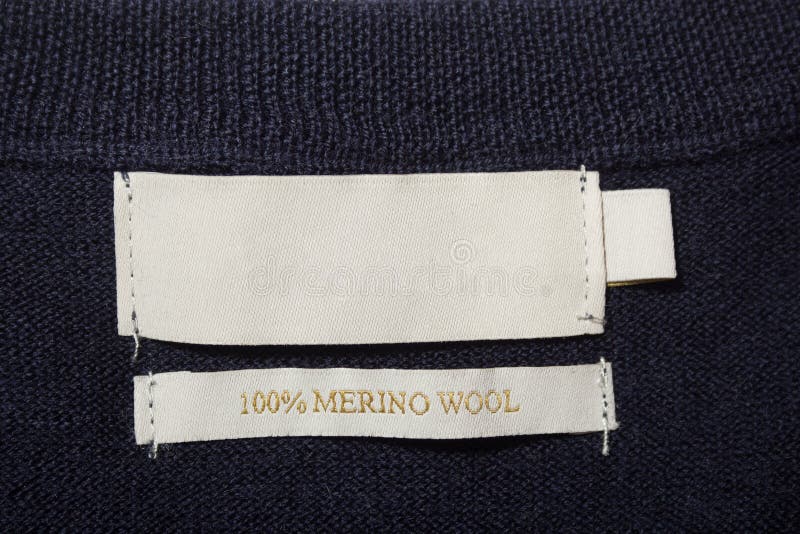 100 merino wool label stock image. Image of textile - 166326367