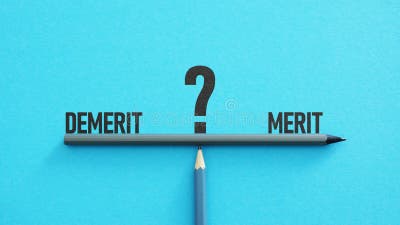 Merit or Demerit are Shown Using the Text on Scales Stock Image - Image ...