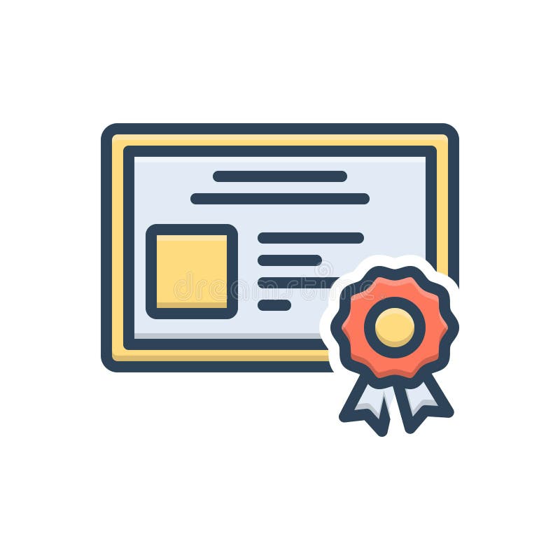 Color Illustration Icon for Merit, Qualification and Excellence Stock ...
