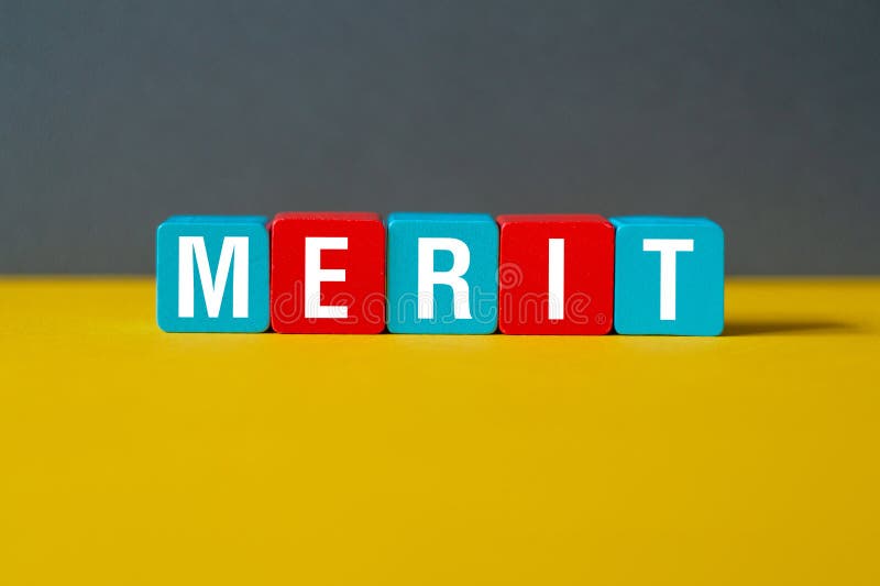 Merit - Word Concept on Cubes, Text Stock Image - Image of select, idea ...