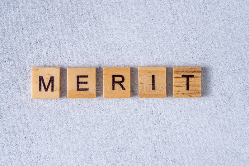 Merit Word Made of Wooden Letters Stock Image - Image of information ...