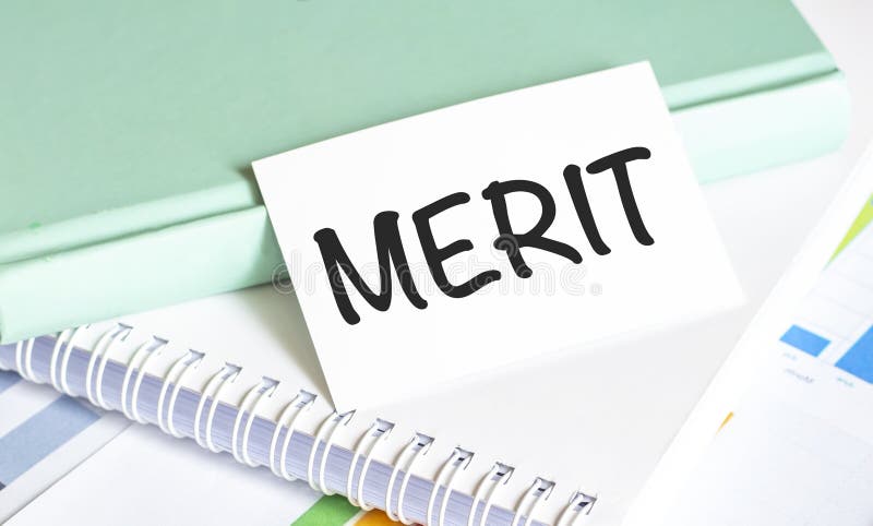 Merit Word on White Sheet of Paper and Charts Stock Image - Image of ...